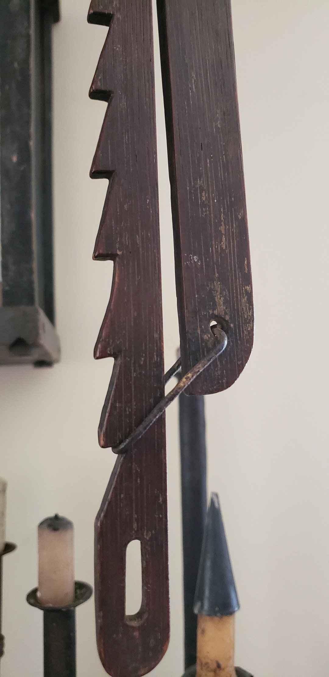 Antique Wooden Lighting Trammel,primitive Decor,patina,lighting Hook - Etsy