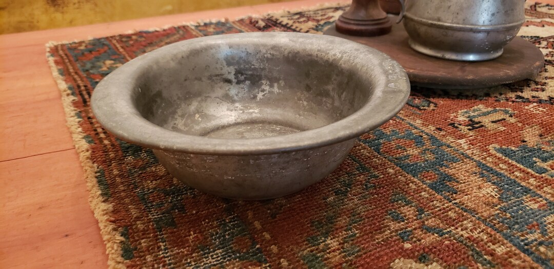 19th Century Antique Pewter Bowl,primitive,patina - Etsy