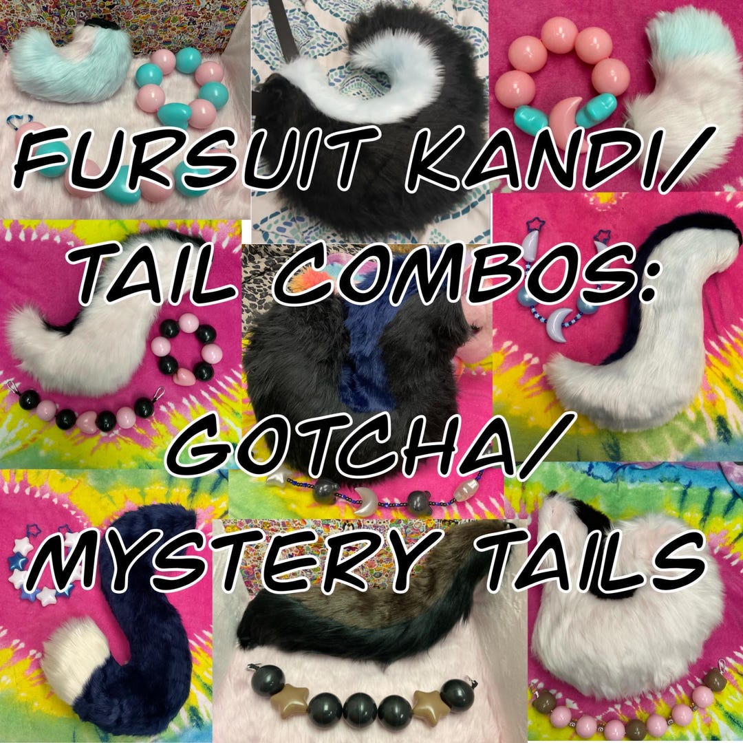 Furry Fursuit Tail & Kandi Accessories Combo - *gotcha/mystery Tails ...