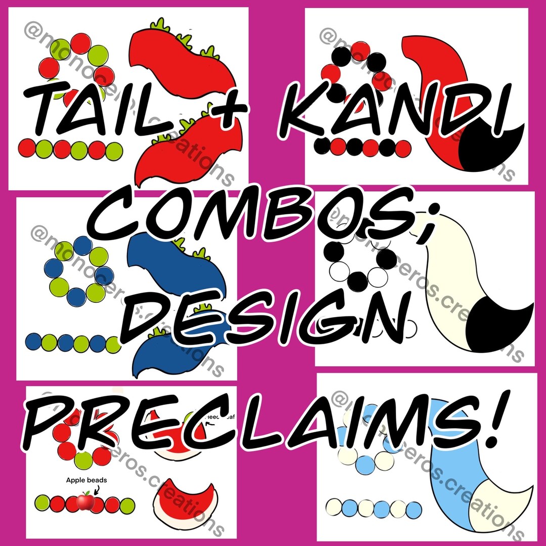 Furry Fursuit Tail & Kandi Accessories Combo - *tail Design Preclaims ...