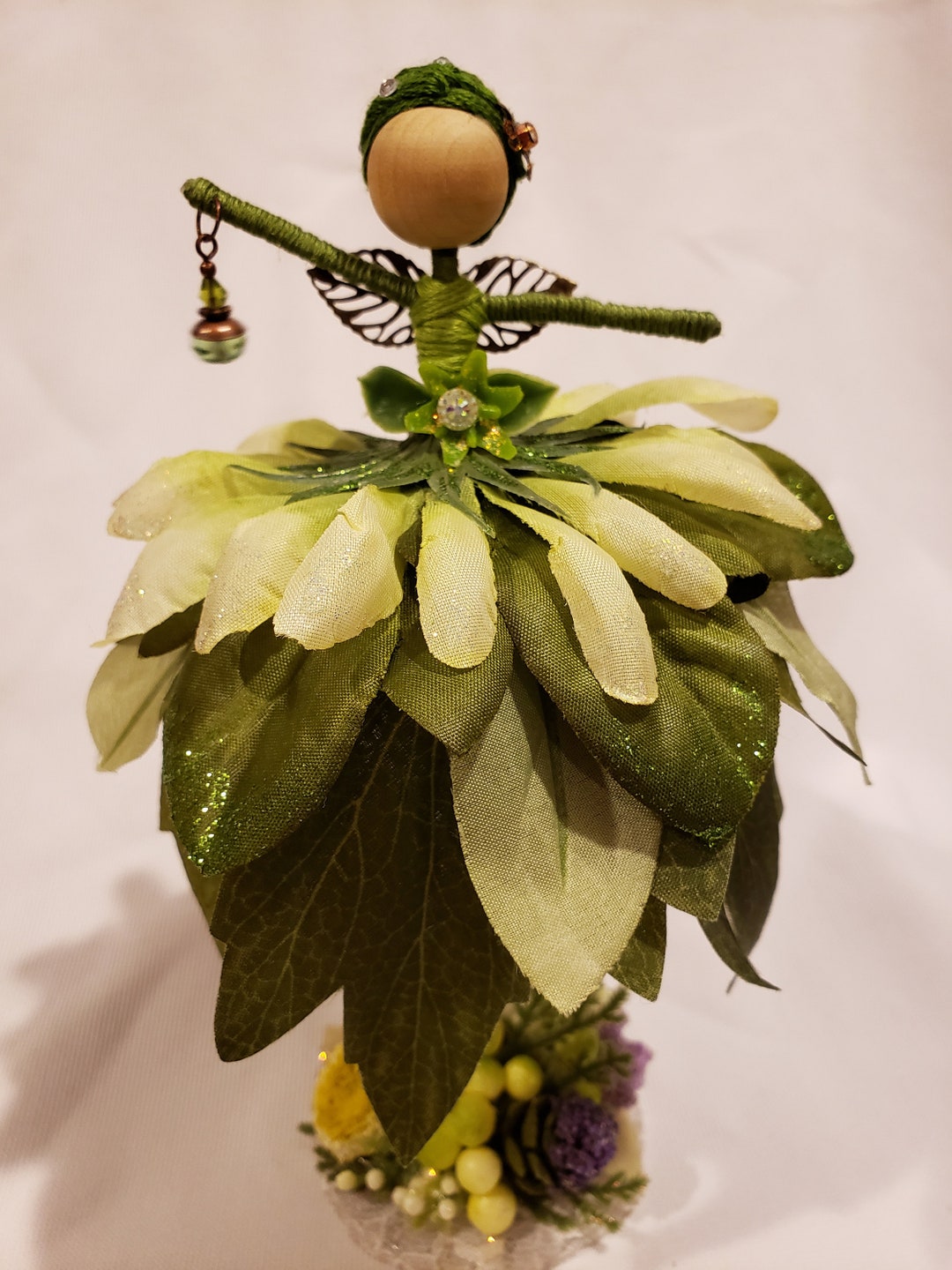 Flower Fairy, Hand Made Doll, Fiona Flower Fairy, Green Fairy Doll ...