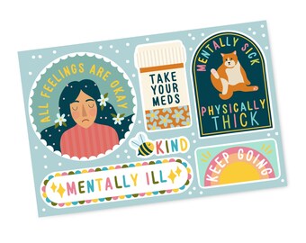 Self Care Sticker Mental Health Vinyl Sticker Positive Quote Water ...