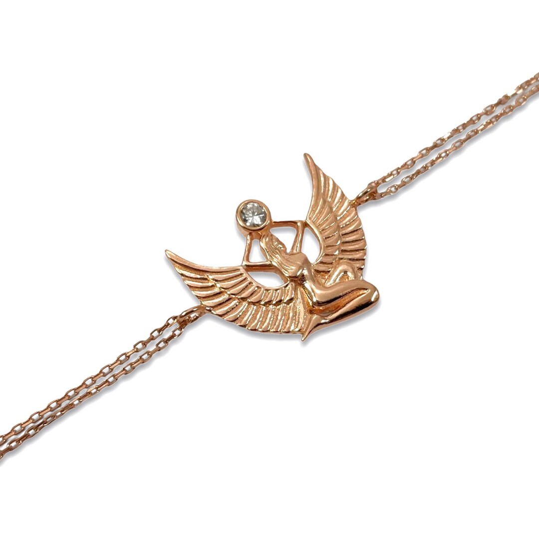 Rose Gold Isis Charm Bracelet, Isis Symbol Bracelet, Isis Goddess ...