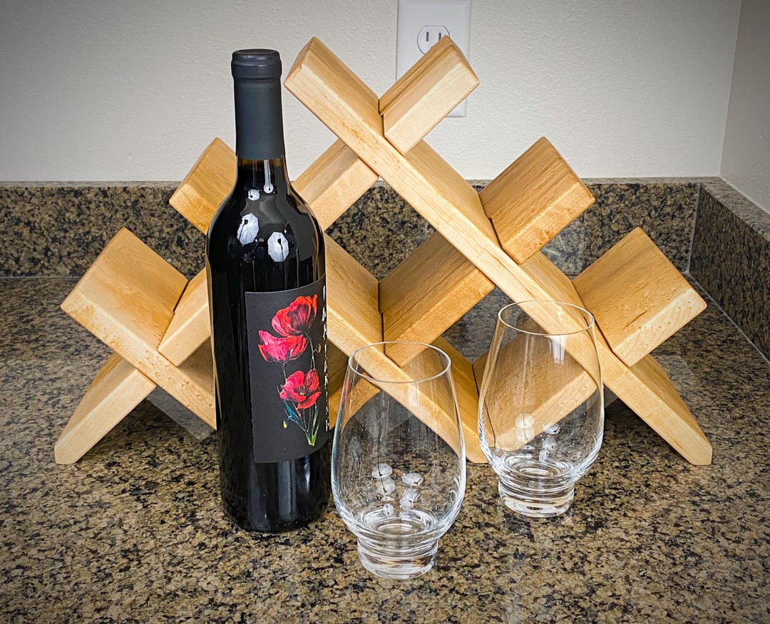 LIMITED Birdseye Maple Countertop Wine Rack, 8 Bottle - Etsy