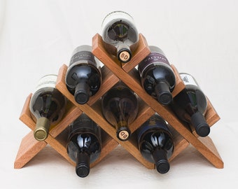 Wooden Countertop Wine Rack for 8 Bottles - Etsy
