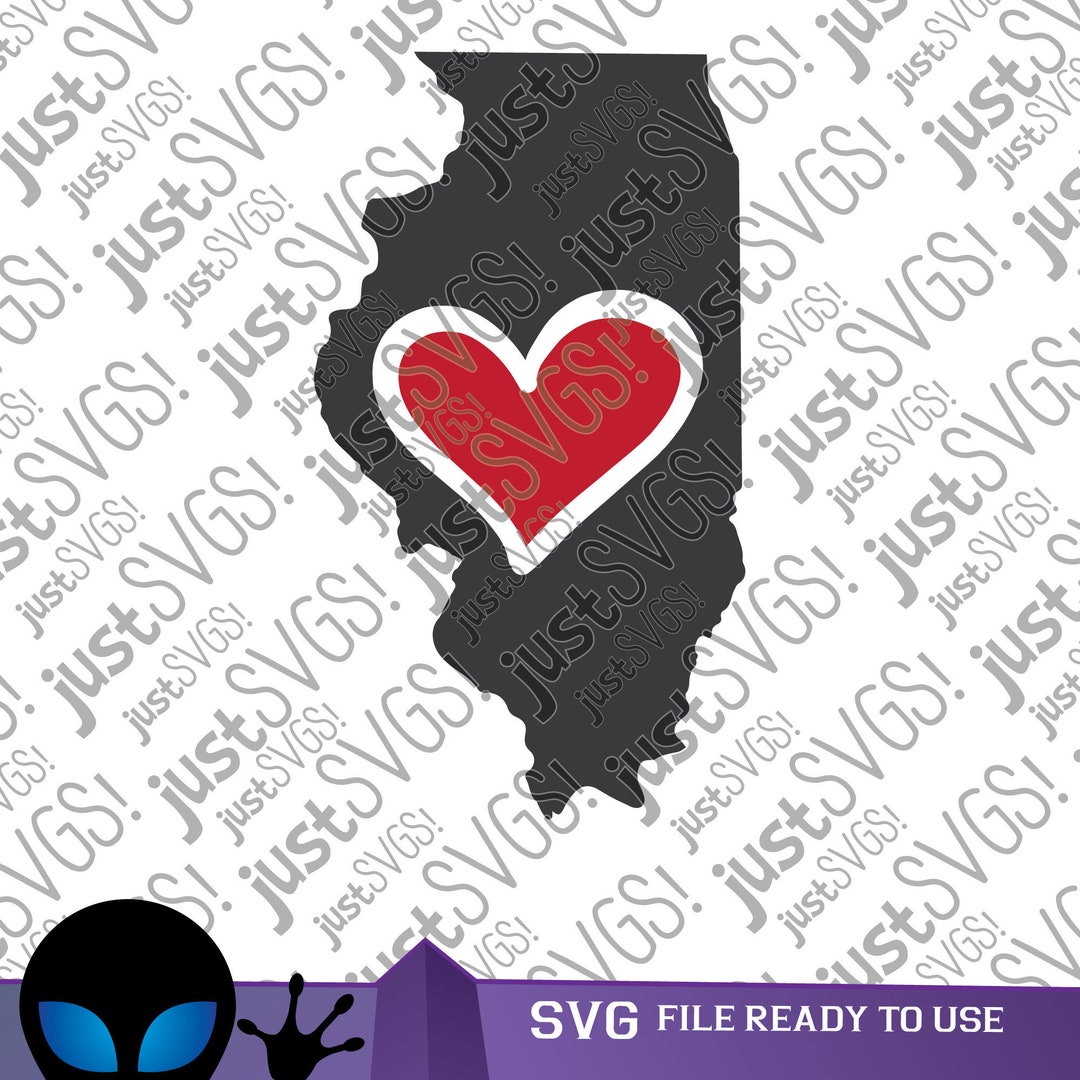 Illinois Love Svg Love My State Svg, Love IL Svg, IL Svg, Illinois Svg ...