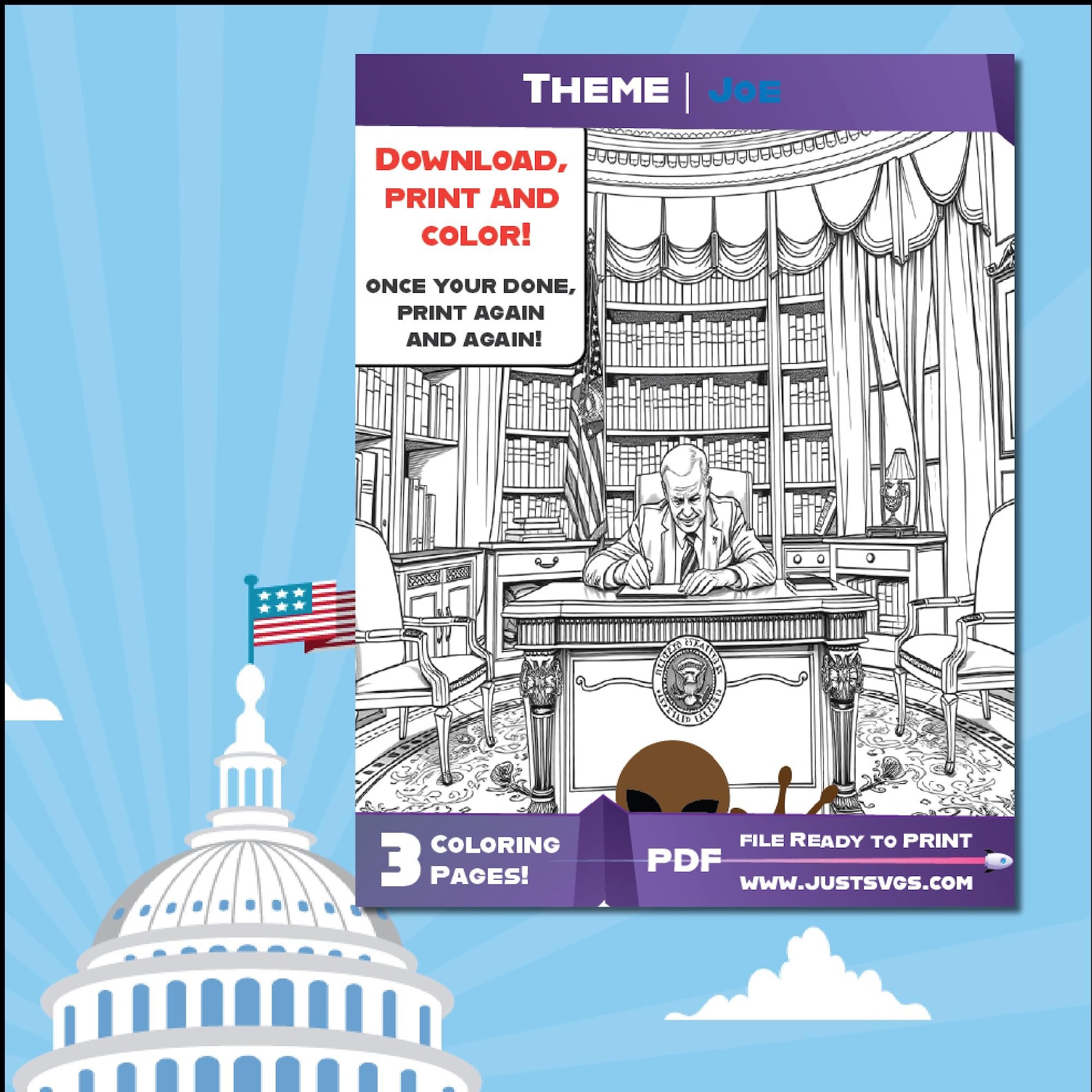 US Presidents Coloring Pages | Printable American History Activity ...