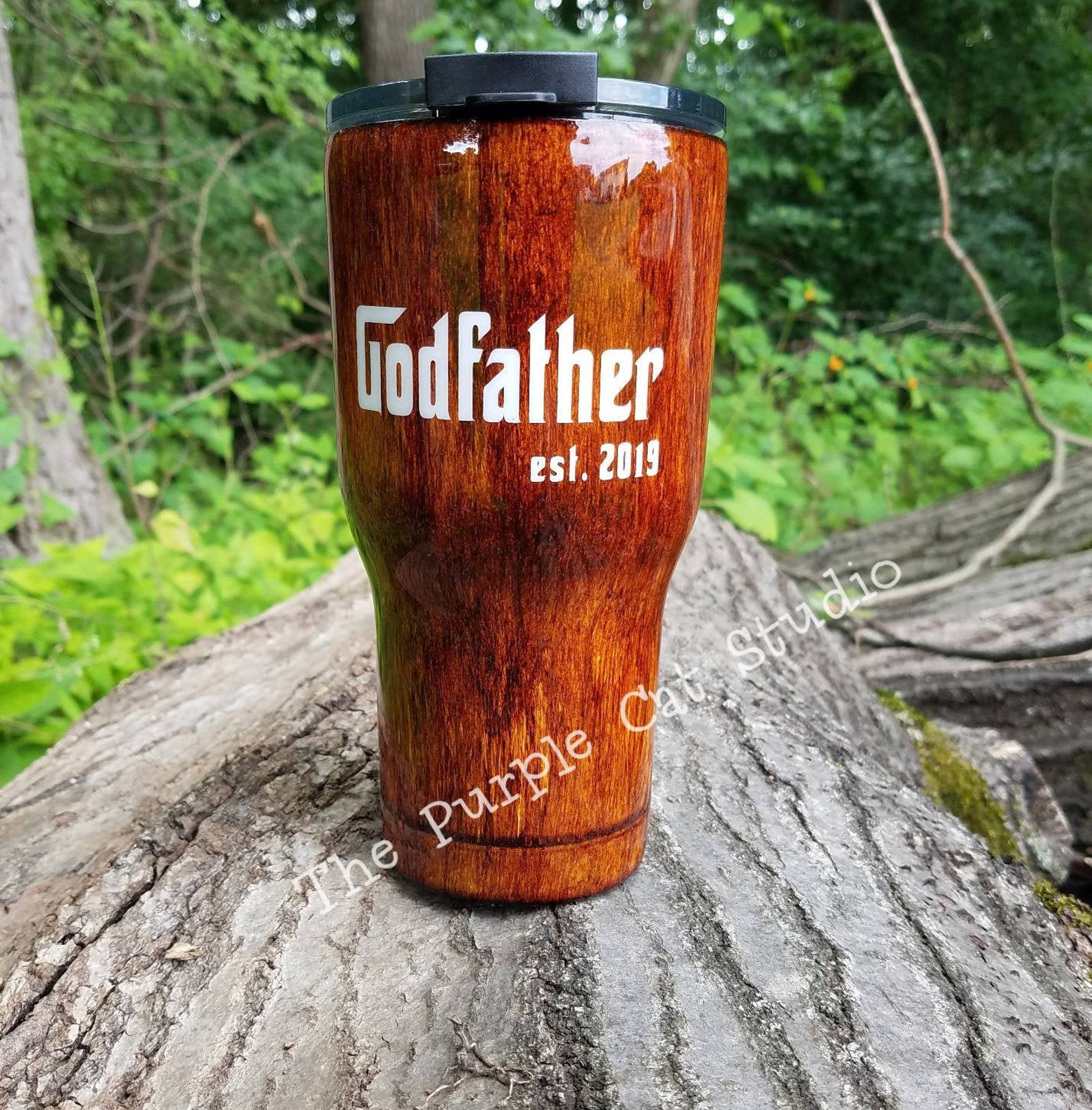 Wood Grain God Father Est. Stainless Steel Double Wall Insulated Epoxy ...