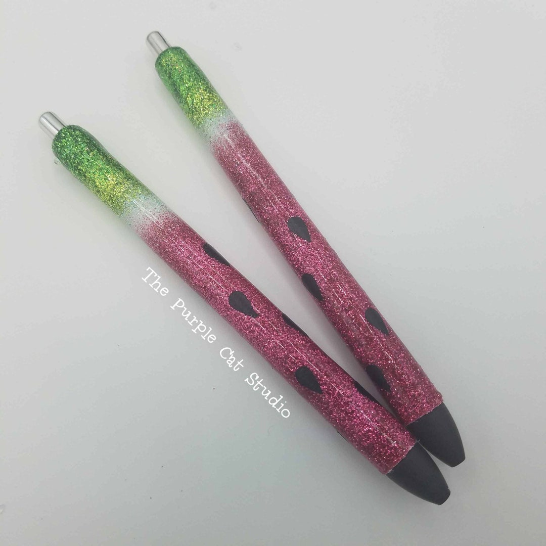 Watermelon Gel Pen! Custom Refillable | Gift Box Included | Glitter ...