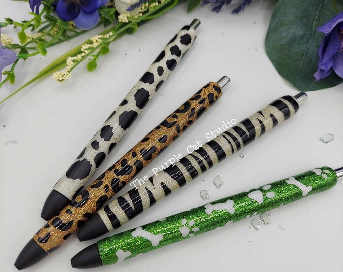 Animal Print Pens! Leopard, Cow, Paw Print, Zebra, Cheetah Personalized ...