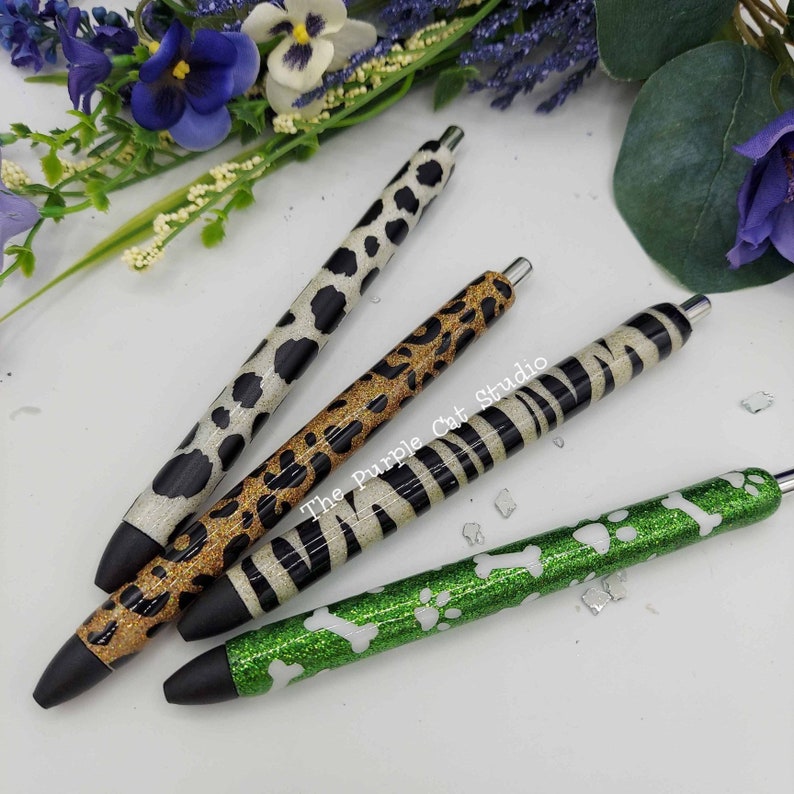 Animal Print Pens Leopard Cow Paw Print Zebra Cheetah - Etsy