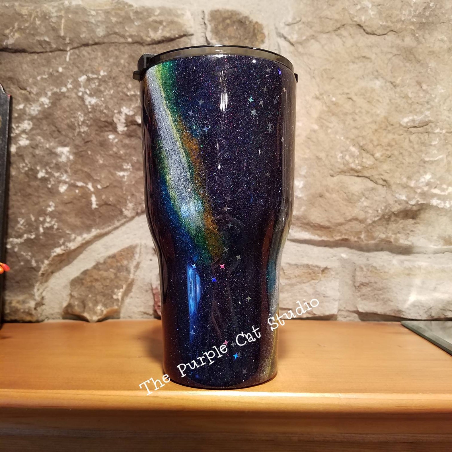Glitter Galaxy Solar System Milky Way Stars Stainless Steel Double Wall ...