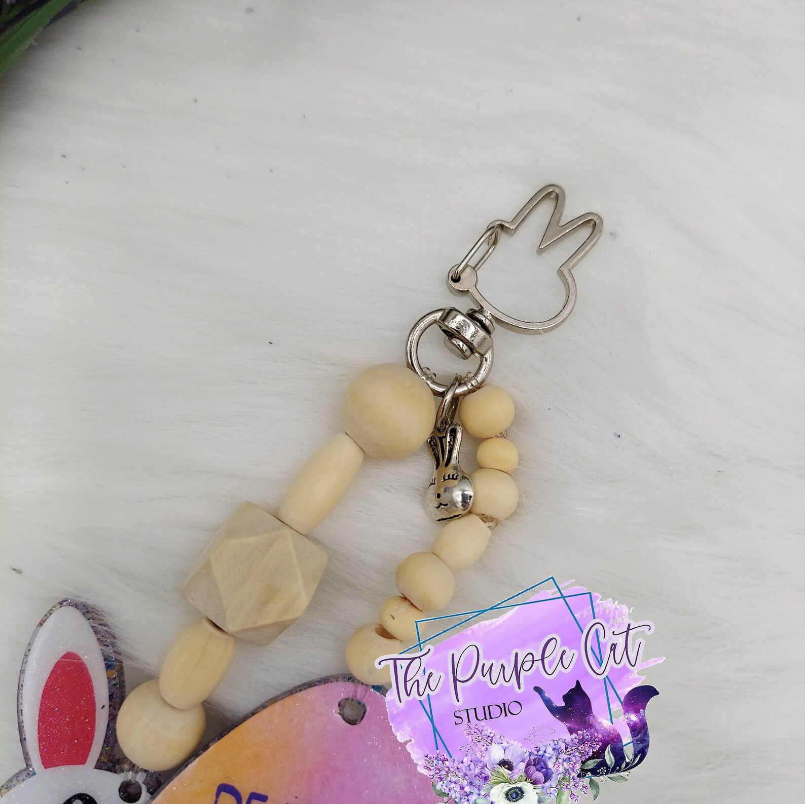 Easter Bunny Key and Easter Egg Tag Poem With Bunny Clasp | Etsy