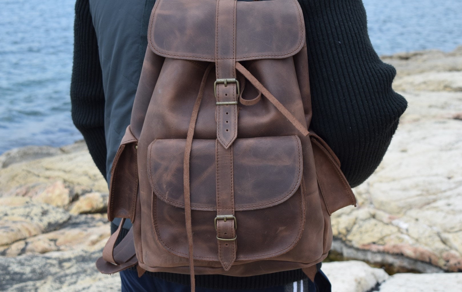 Extra Large Backpackleather Backpackhandmade - Etsy