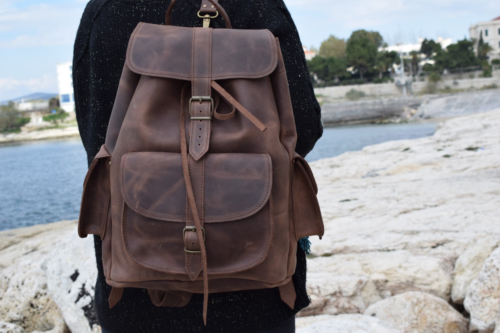 Extra Large Backpackleather Backpackhandmade - Etsy