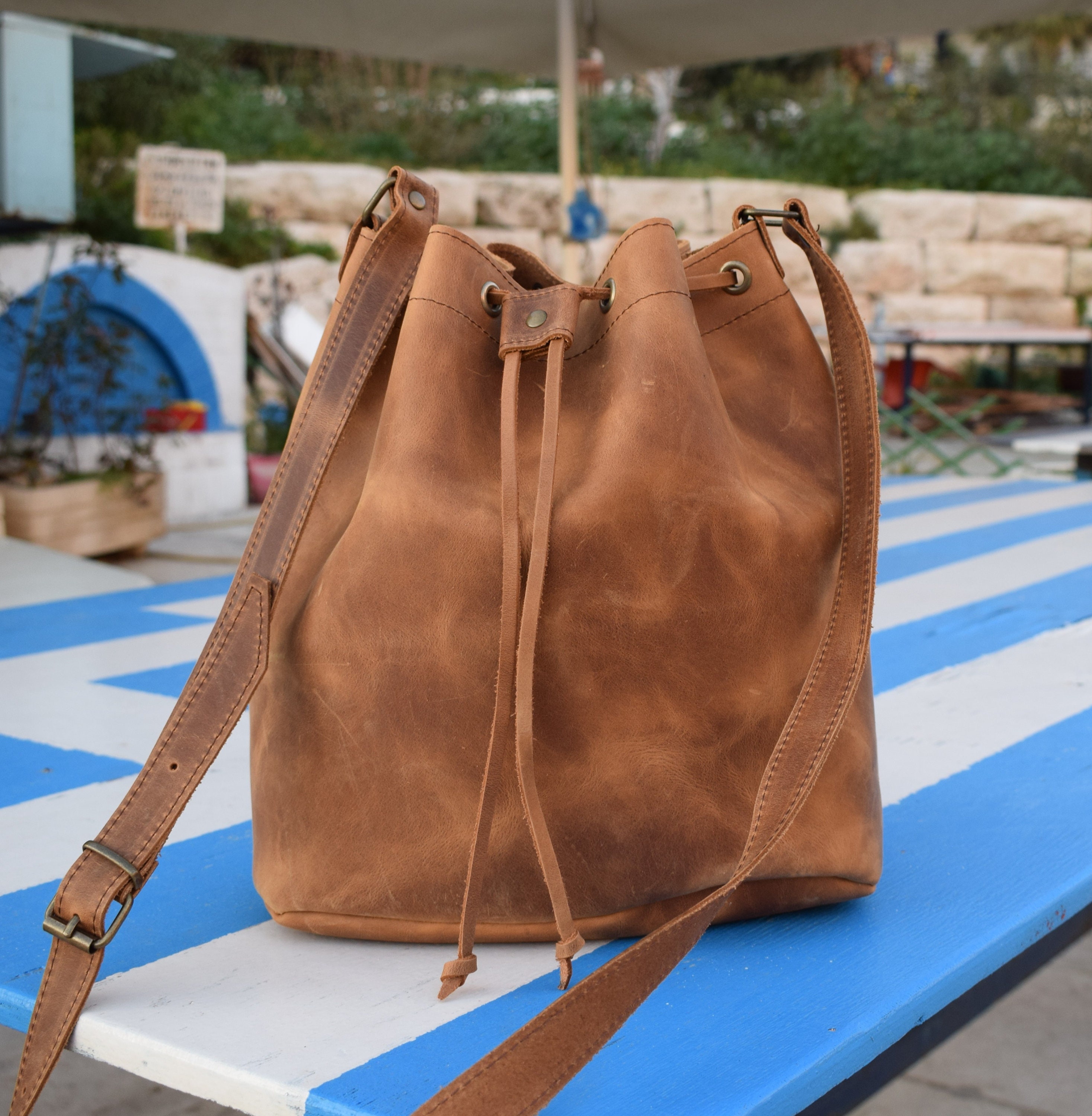 Leather Bucket Bag,leather Crossbody Bag,shoulder Bag,bucket Bag,gift ...