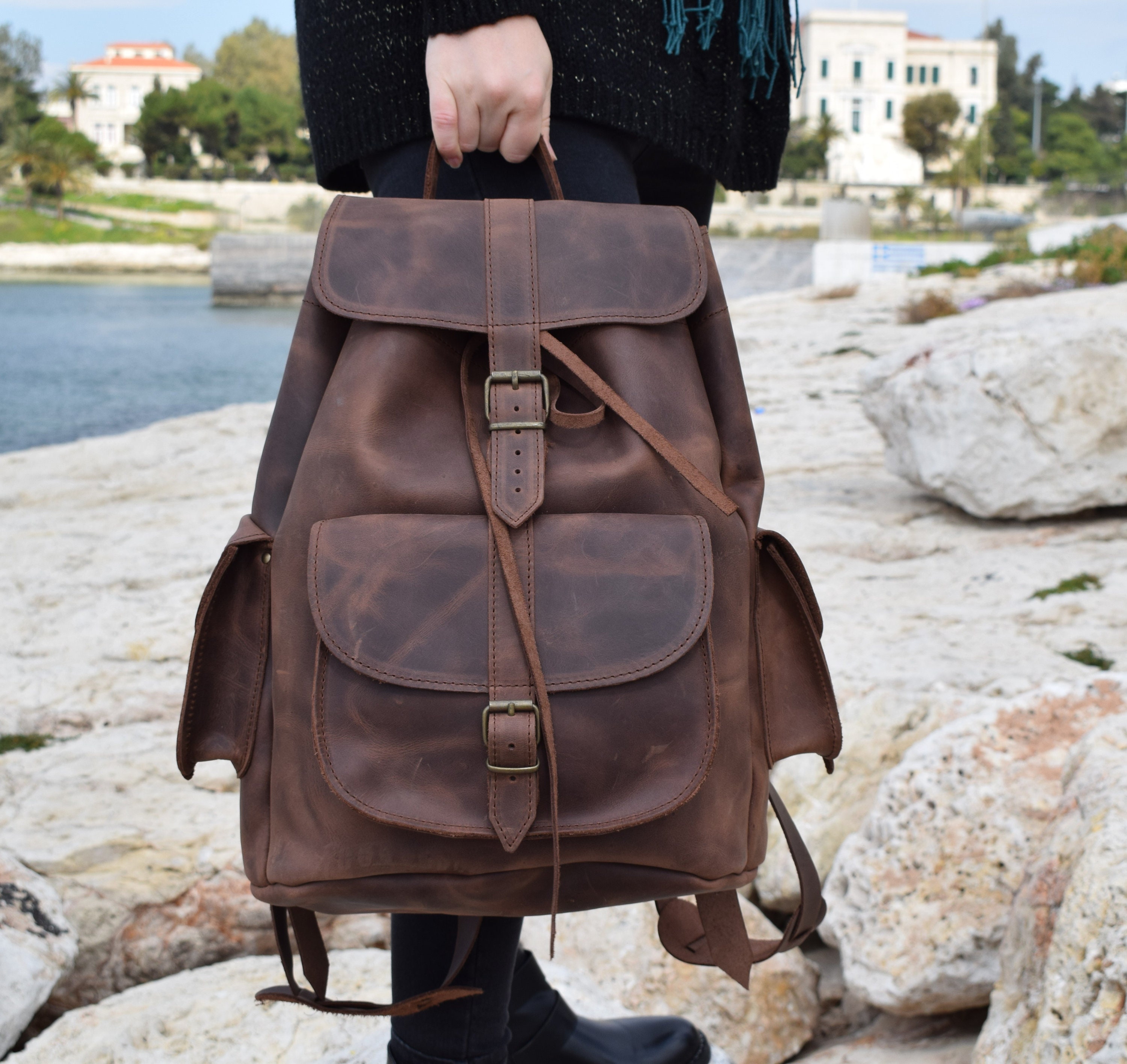 Extra Large Backpackleather Backpackhandmade - Etsy