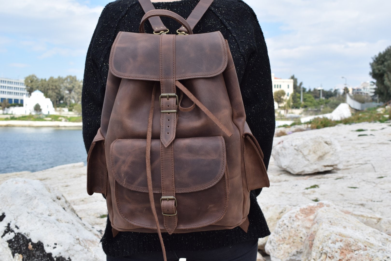 Extra Large Backpackleather Backpackhandmade - Etsy