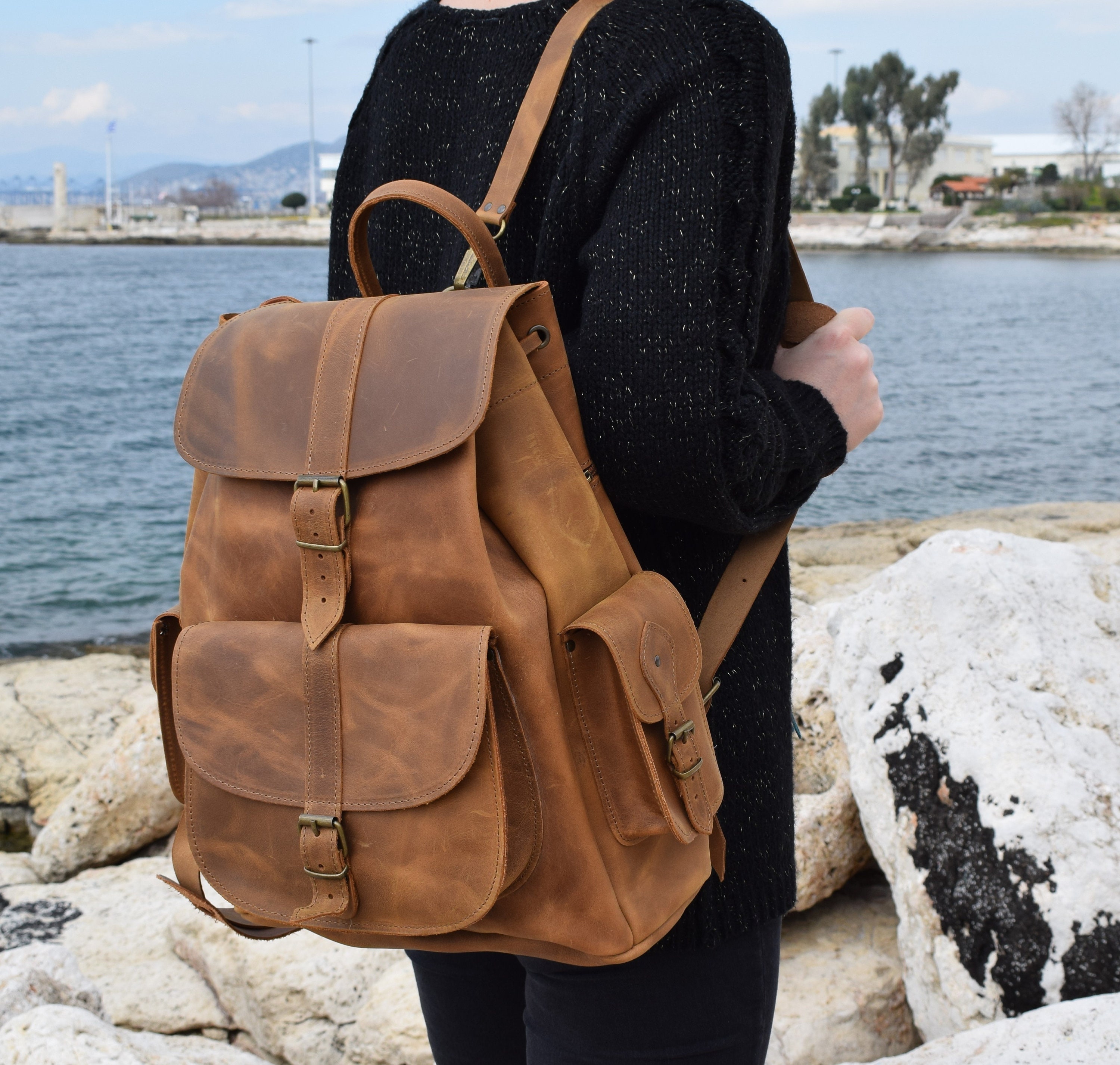 Extra Large Backpackleather Backpackhandmade - Etsy