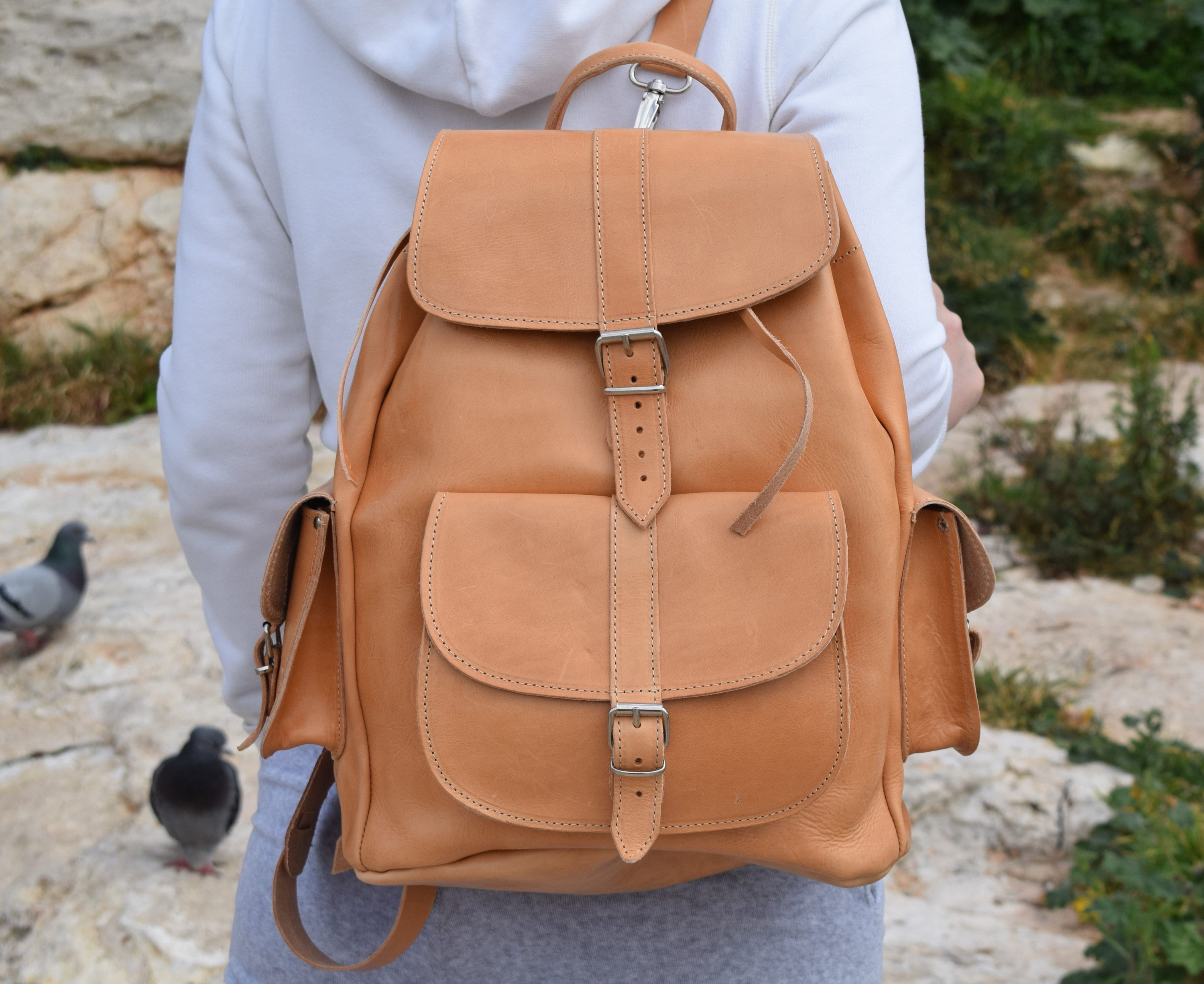 Leather Extra Large Backpack,natural Leather Backpack,urban Backpack ...