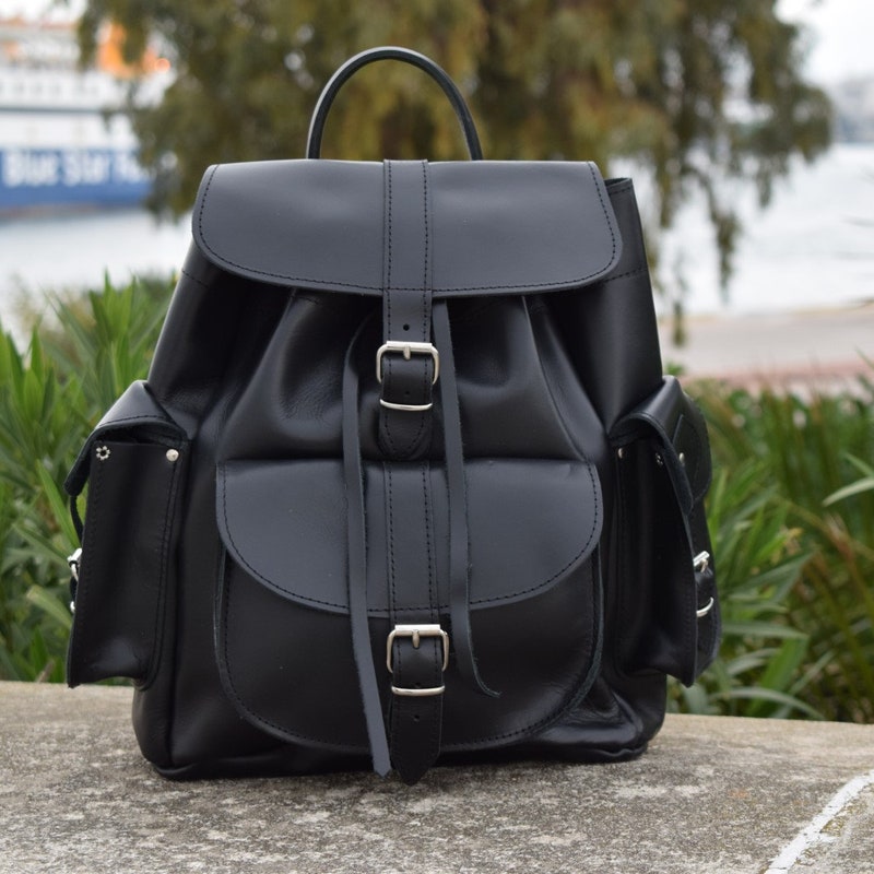 Large Leather Backpack Women - Etsy