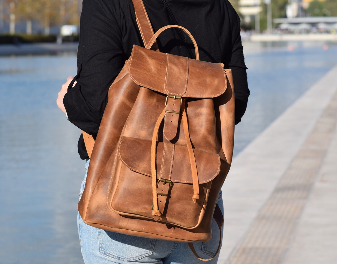 Extra Large Backpack,leather Backpack,laptop Backpack,leather Rucksuck ...