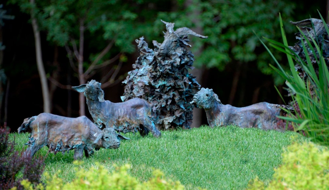 Kid Goat Sculpture | Bronze and Copper Fine Art Garden Ornament ...