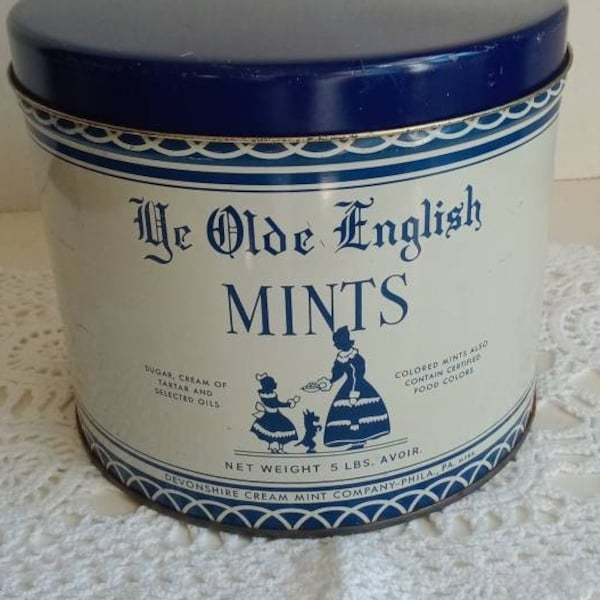 Antique Blue and White Tin - Etsy
