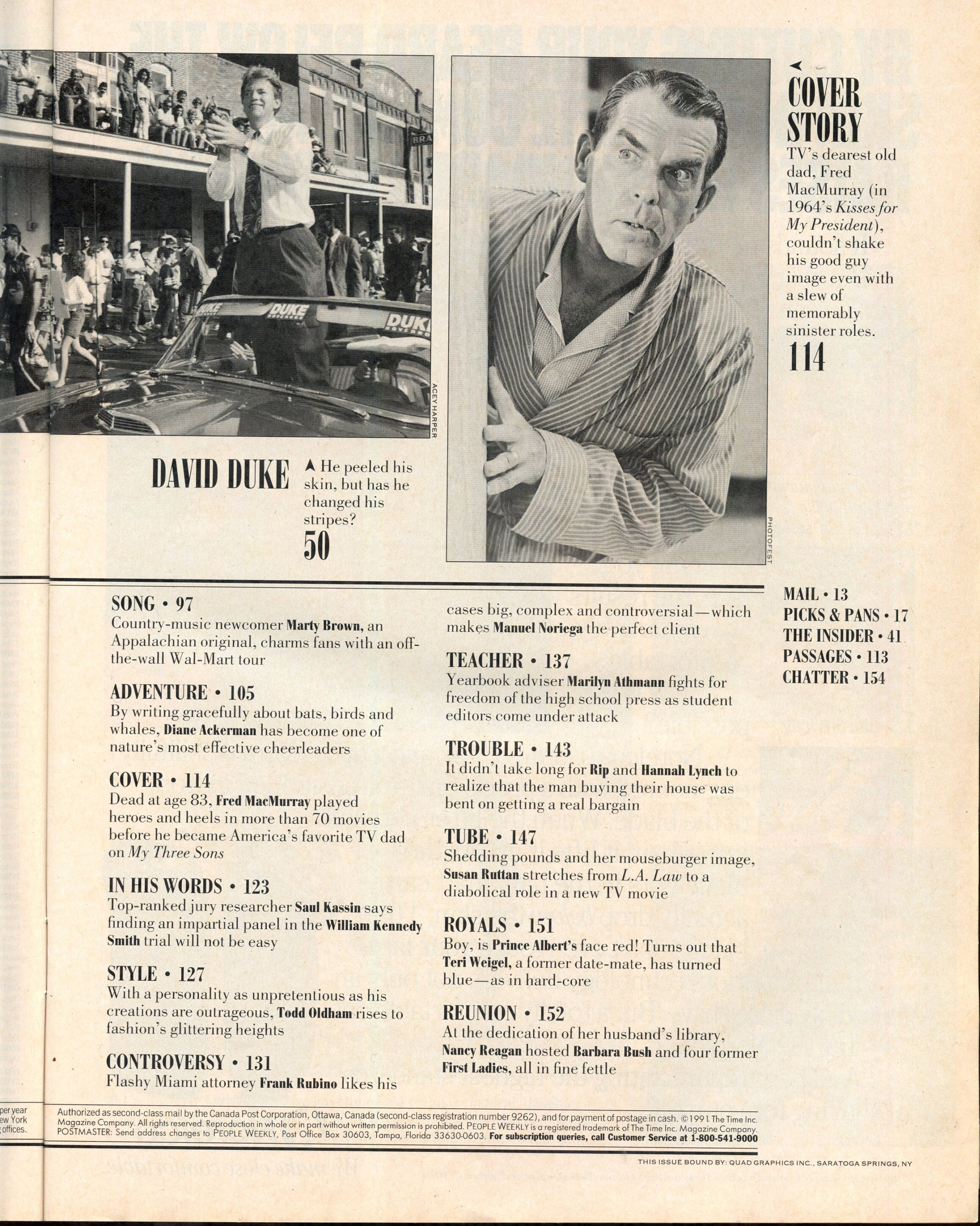 People/November 18 1991/Fred MacMurray/Todd Oldham/Kevin - Etsy.de