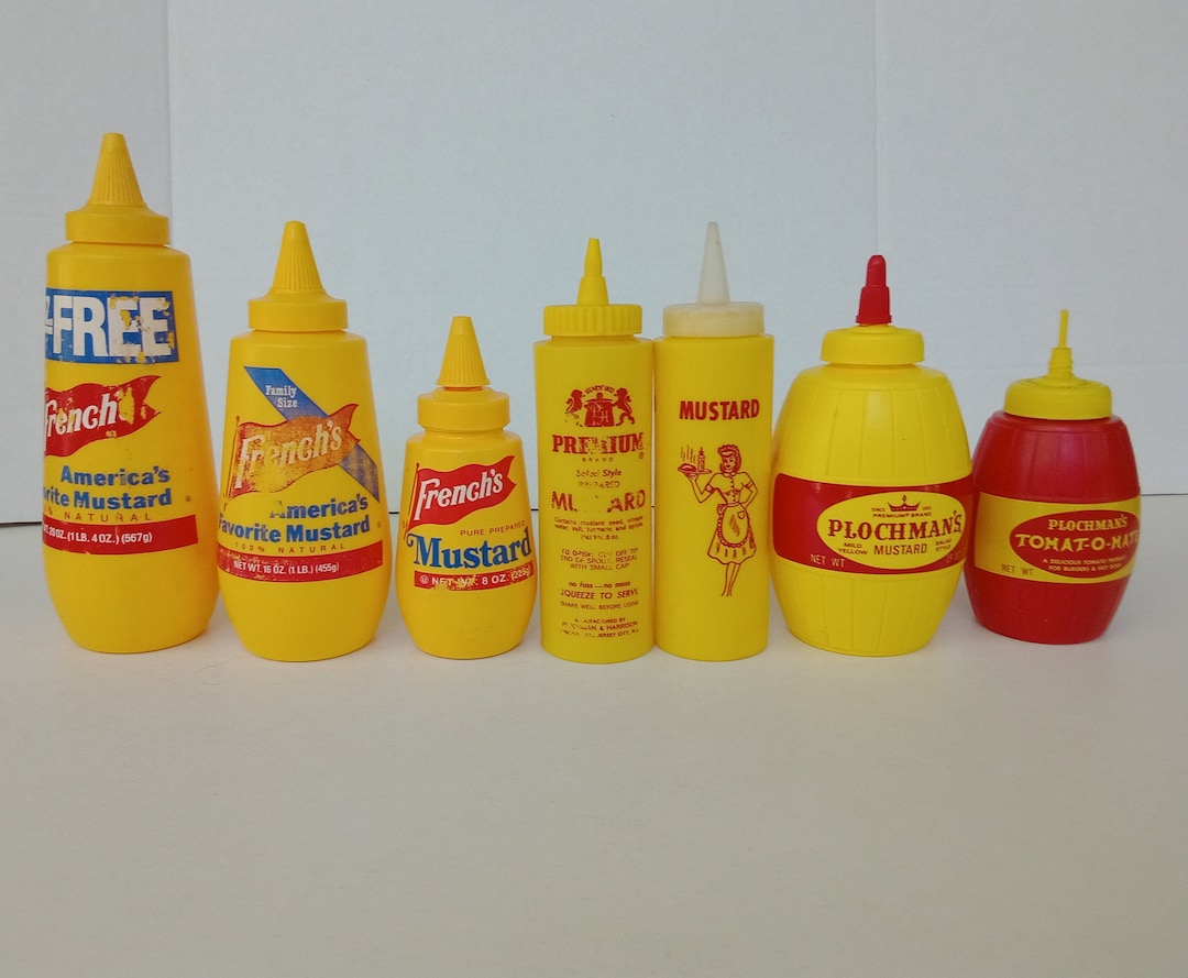 Mustard & Ketchup Dispensers/vintage Plastic Squeeze Bottles/plochman's ...