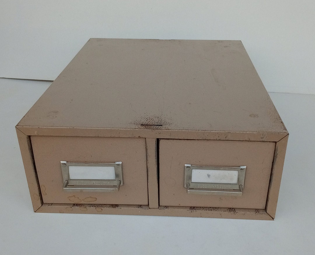 Steel Double Card File Box/metal Storage Box/recipe File/art Bin/craft ...