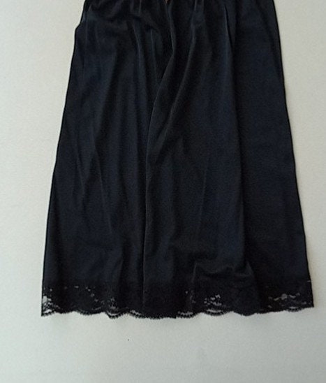 Sexy Slip/black Lace Trim Half Slip/vintage Romantic Lingerie/size ...