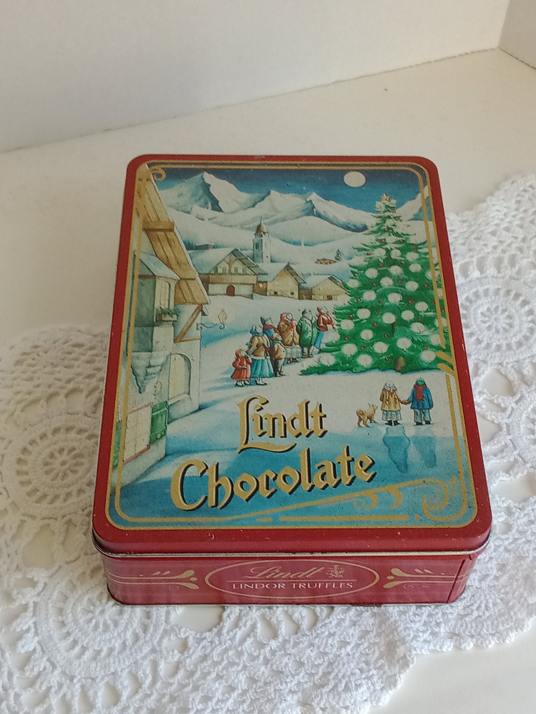 Lindt Chocolate Vintage Christmas Tin/retro Storage Tin/christmas ...