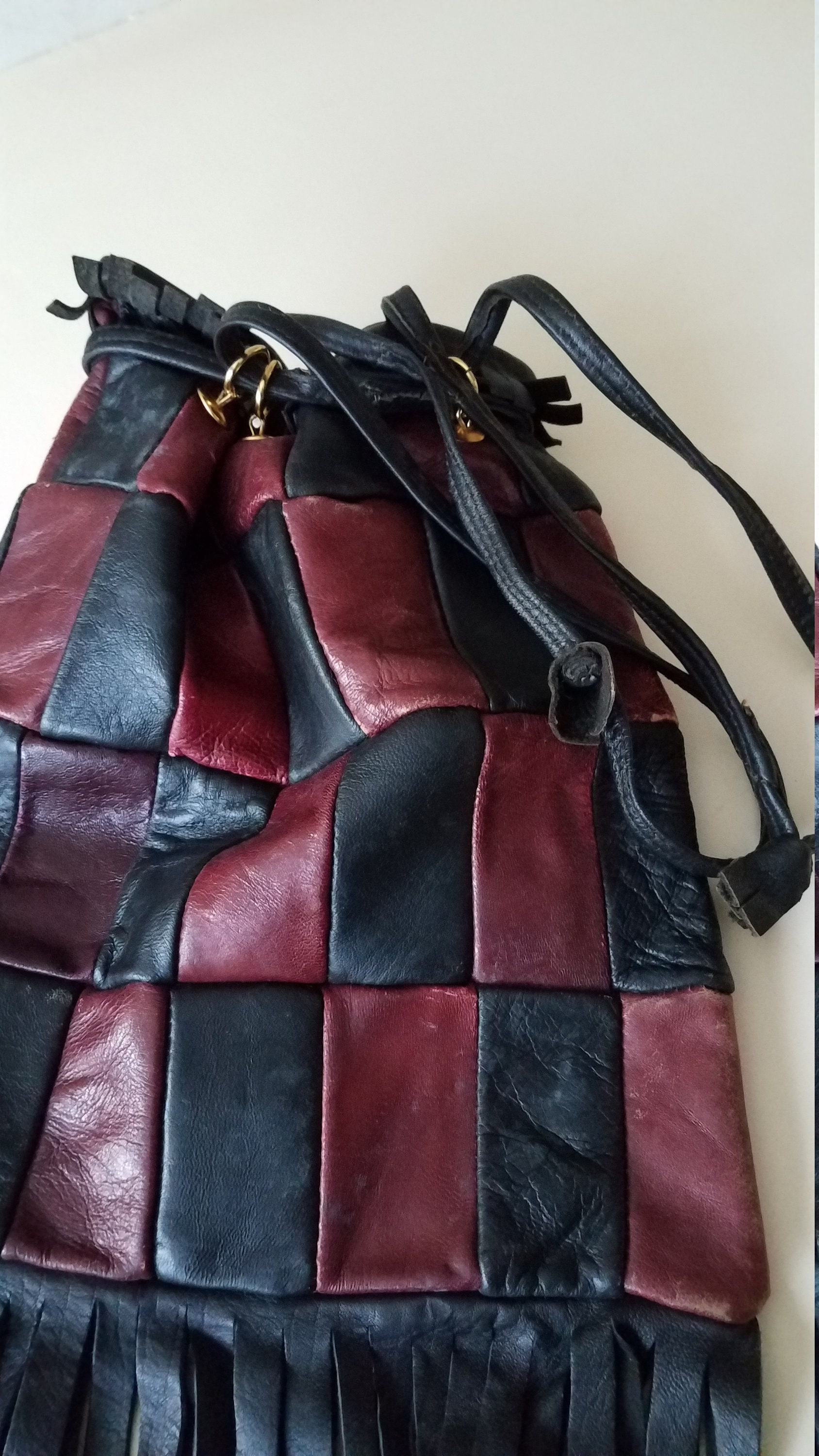 Nos/hobo Bag/spanish Leather Patchwork Bag/made in Spain/hippie/fringed ...