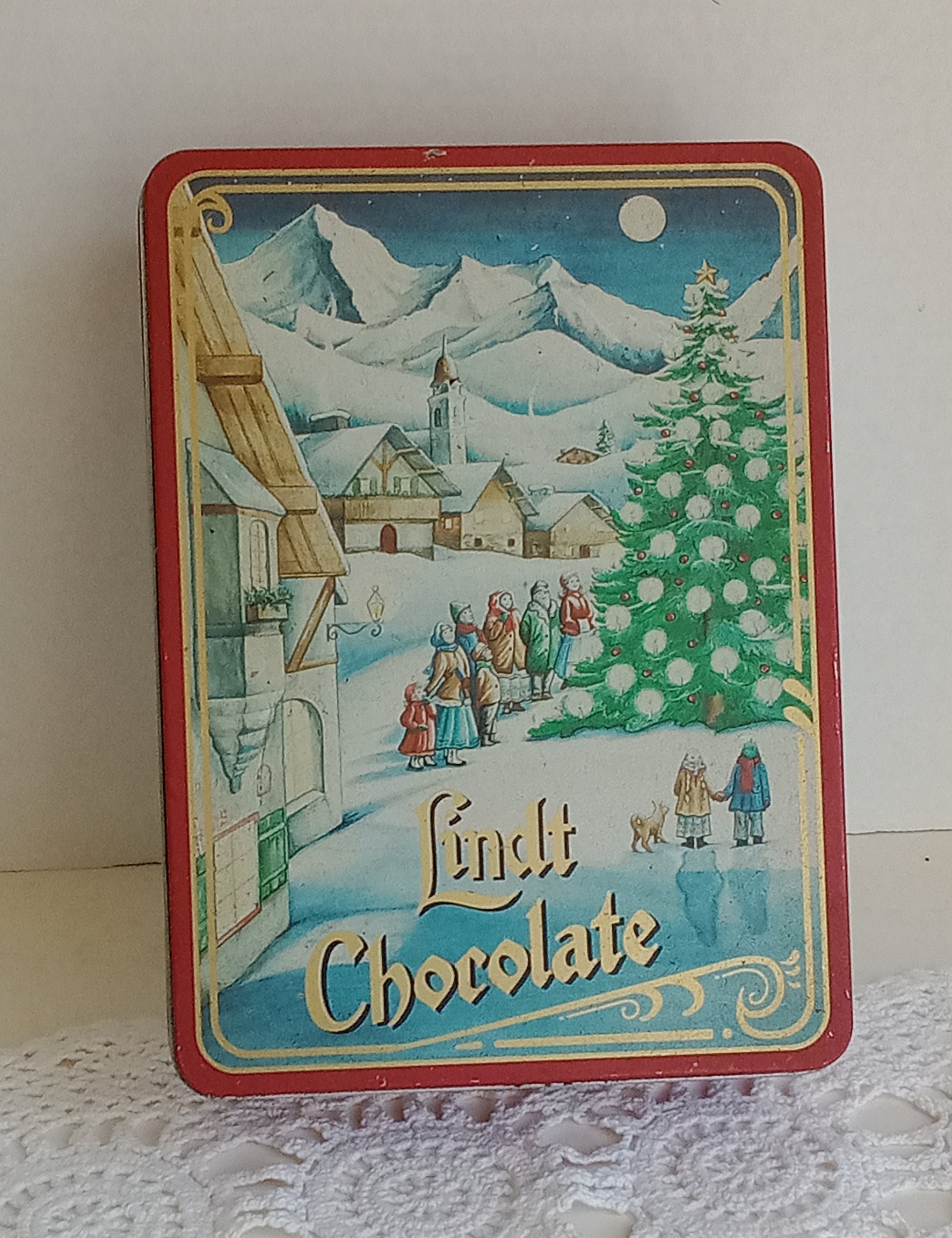 Lindt Chocolate Vintage Christmas Tin/retro Storage Tin/christmas ...