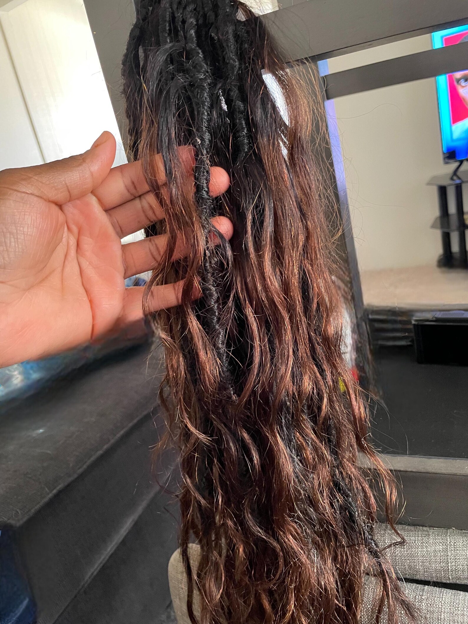 Xtra Full Boho Locs With Human Hair Curls (brown) - Etsy