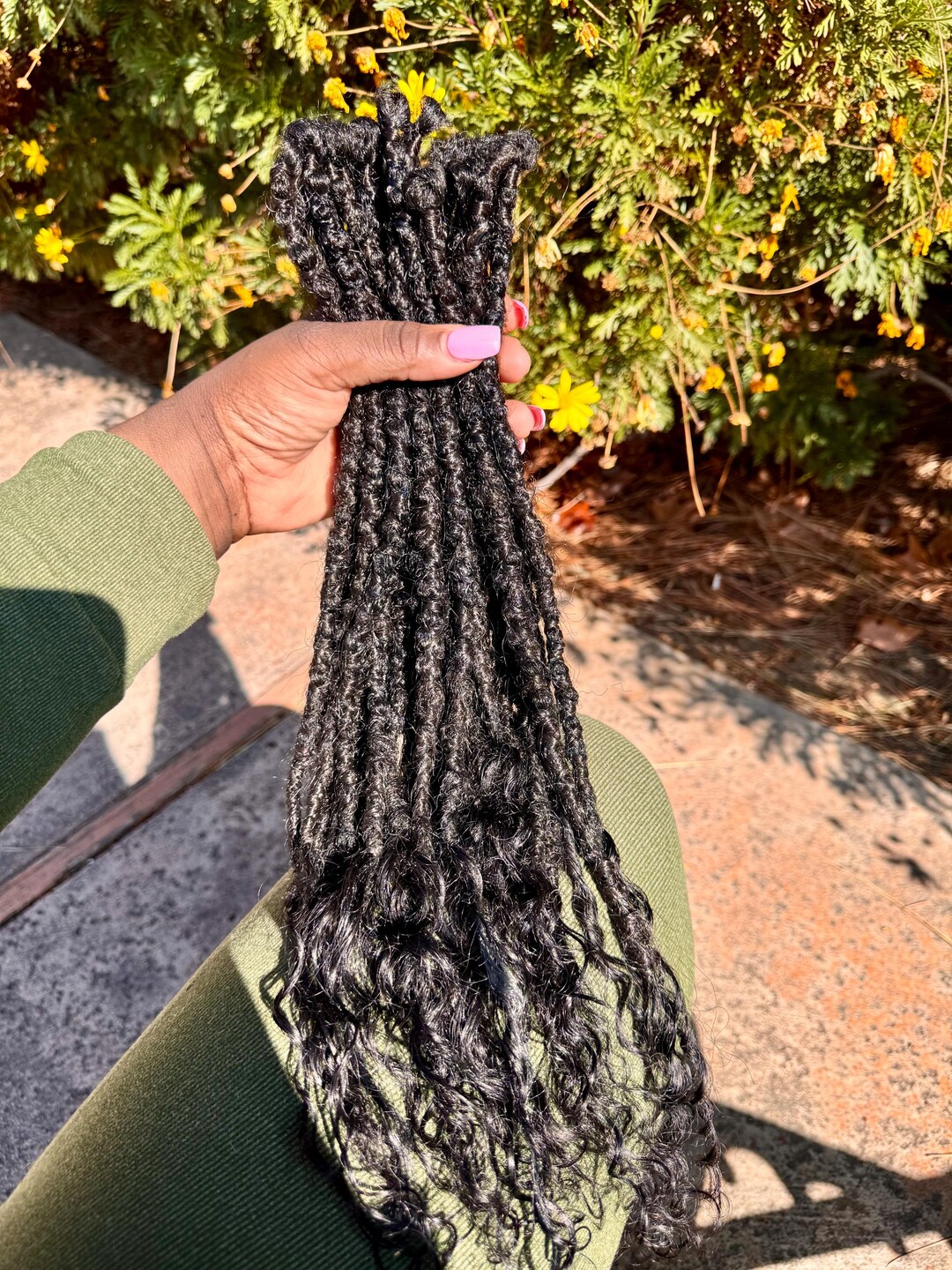 Handmade Textured Faux Locs With Human Hair Curls - Etsy