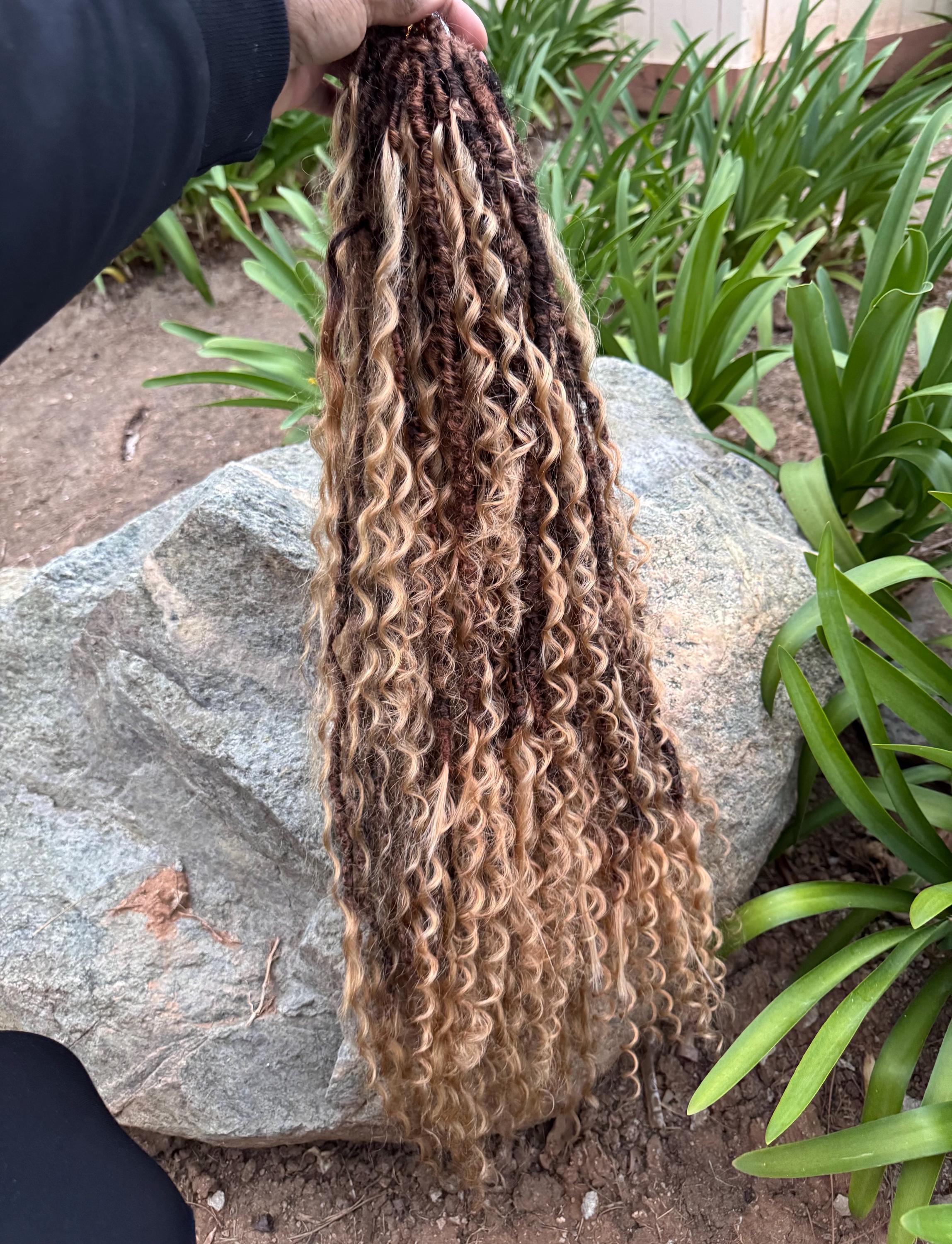 Blonde Goddess Locs With Human Hair Curls - Etsy
