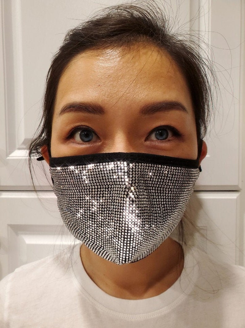 Crystal Dazzled Bling Bling Face Mask. With Filter Pockek - Etsy