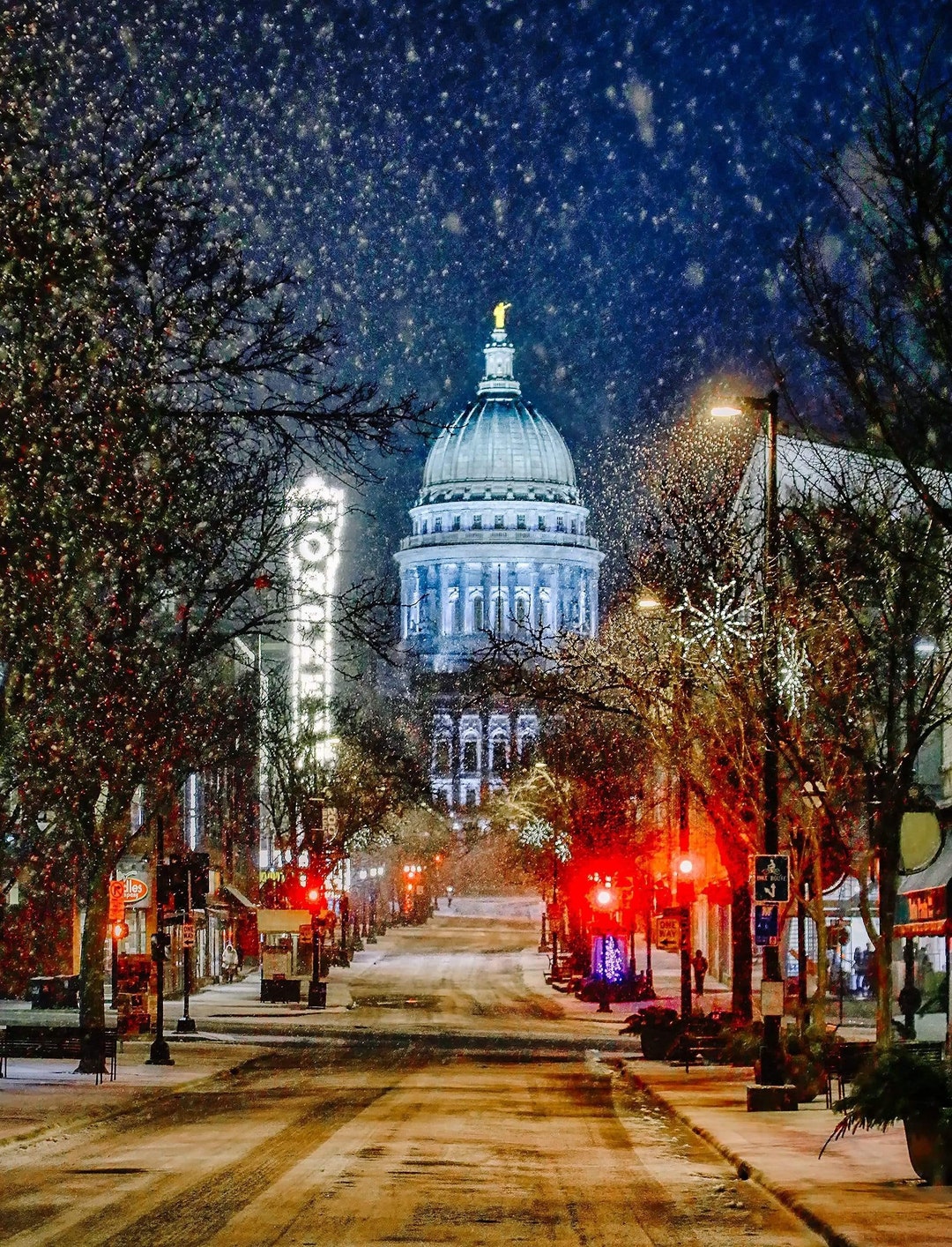 State Street Snowfall 1, Madison, WI - Etsy