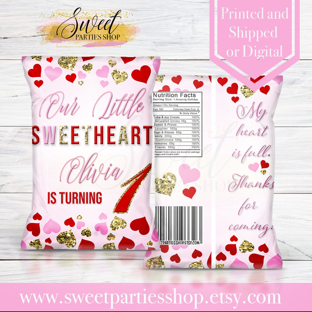 Valentine Chip Bag - Valentine Birthday Party - Valentine Party ...