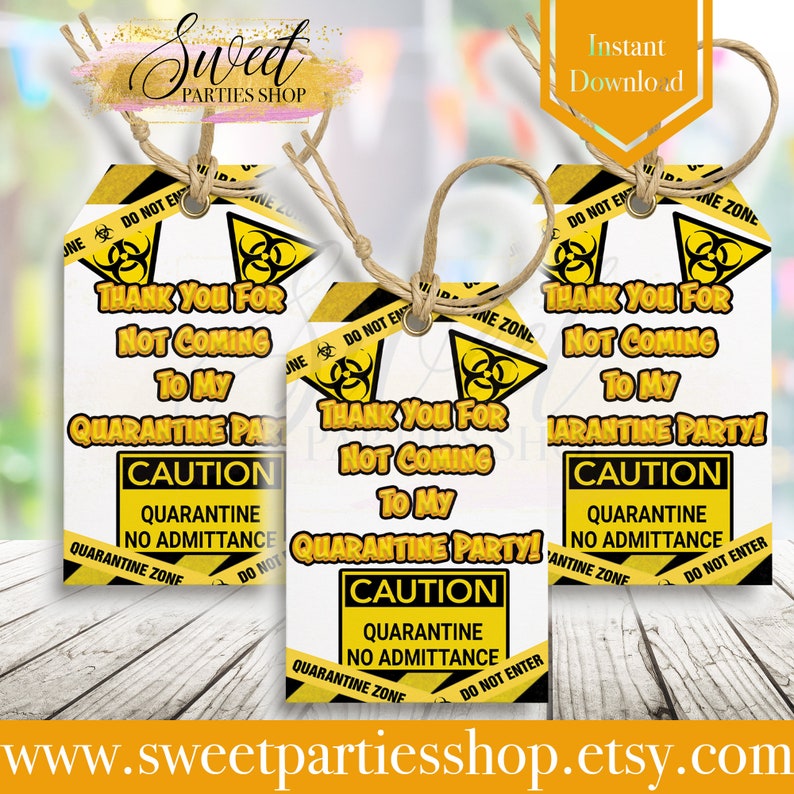 Quarantine Thank You Tag - Quarantine Thank You - Quarantine Party ...