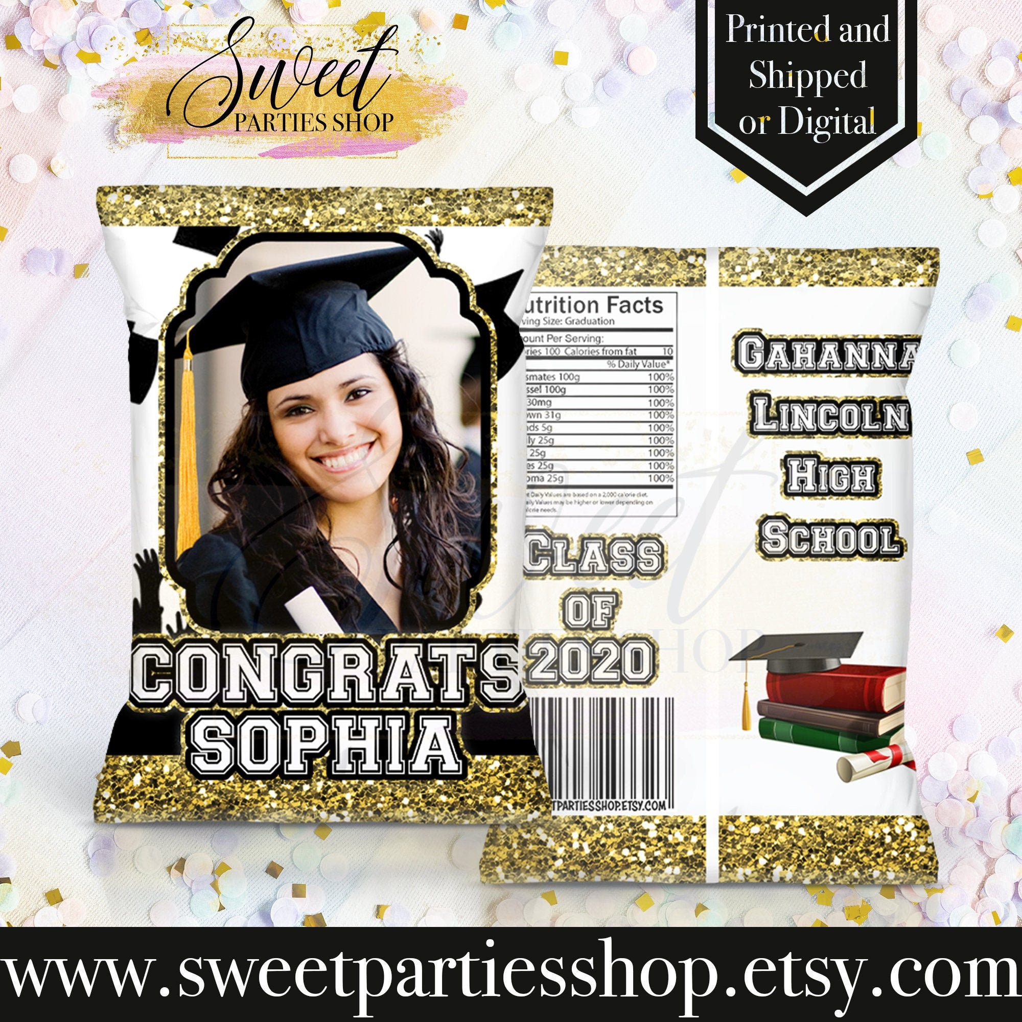 Graduation Chip Bag Graduation Party Graduation Favor Bag | Etsy