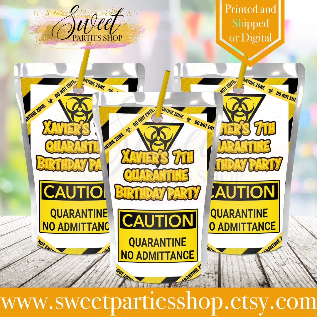 Quarantine Juice Labels - Quarantine Birthday Party - Quarantine Party ...
