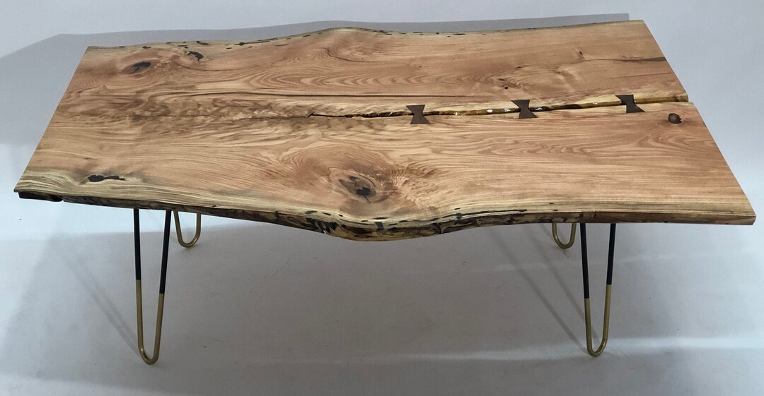 ON SALE 15% Off Honey Locust / Live Edge Table / Slab / Hairpin Legs ...