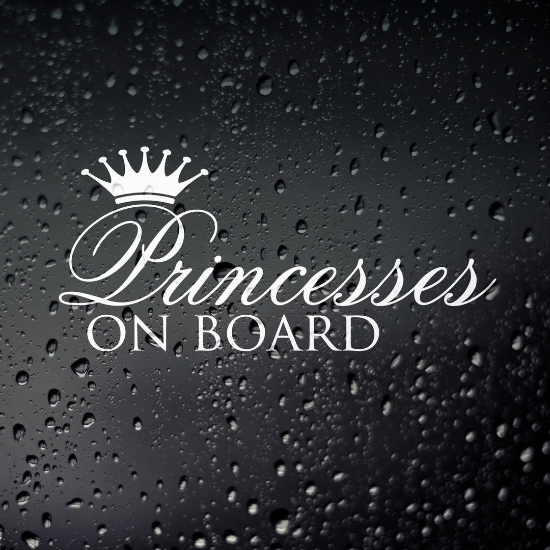Princesses on Board Car Sticker - Window Bumper JDM DUB Euro Style Girl ...