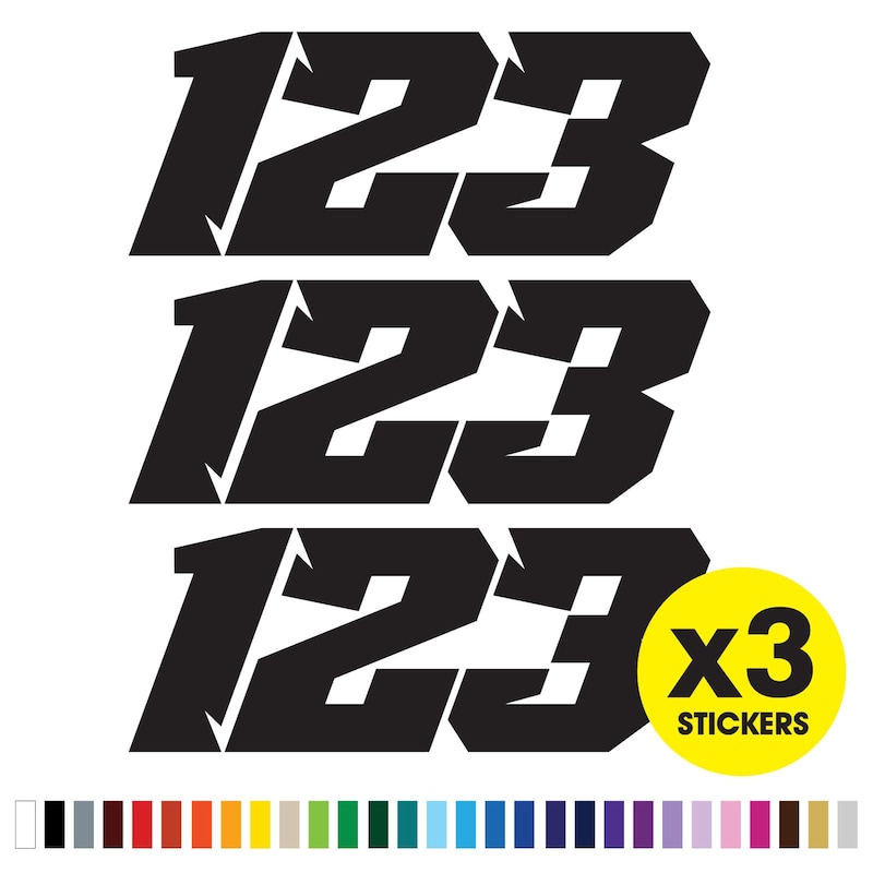 Race Car Numbers Decals - Etsy UK