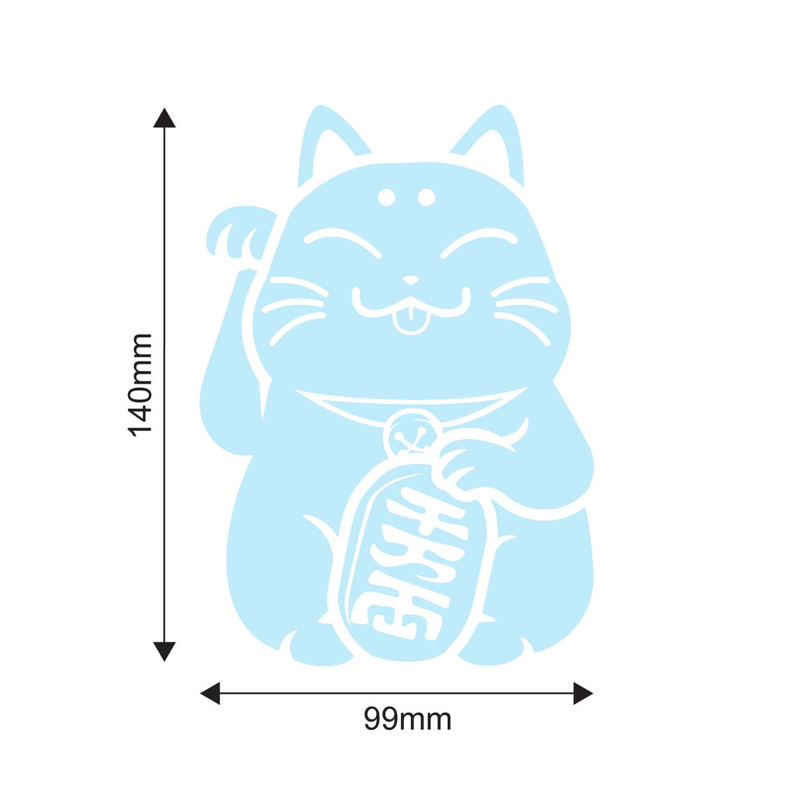 Lucky Cat Maneki Neko Oil Slick Chrome JDM Sticker - Drift Tengoku ...