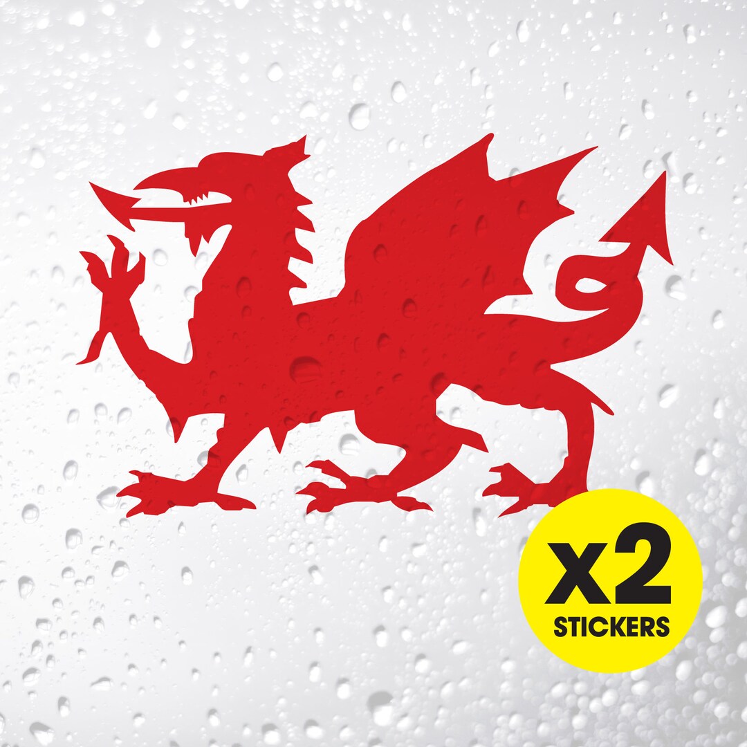 Welsh Dragon Car Stickers X 2 - Wales Cymru Bumper Window Caravan ...