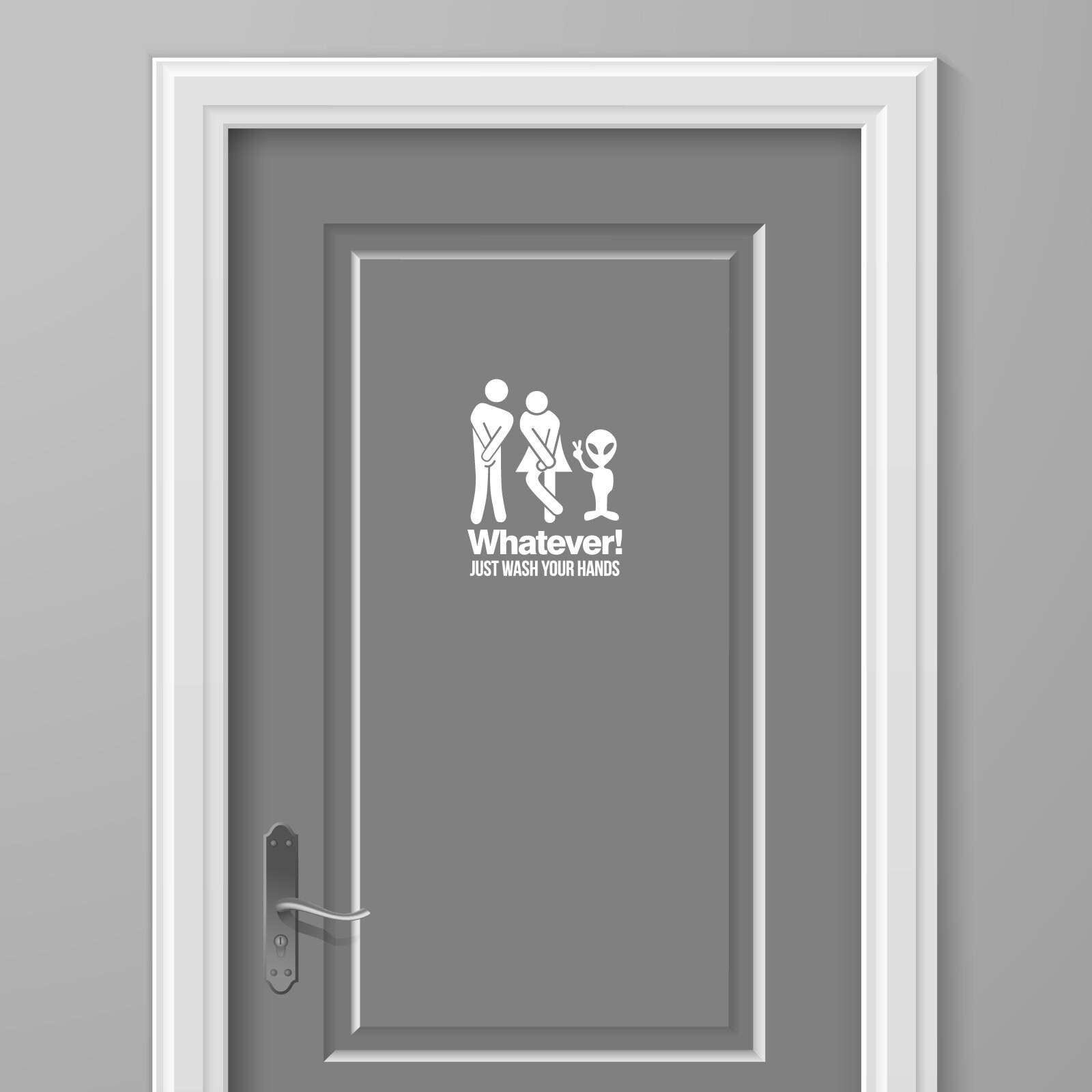 Funny Alien Toilet Door Sign Sticker Vinyl Decal Restroom - Etsy